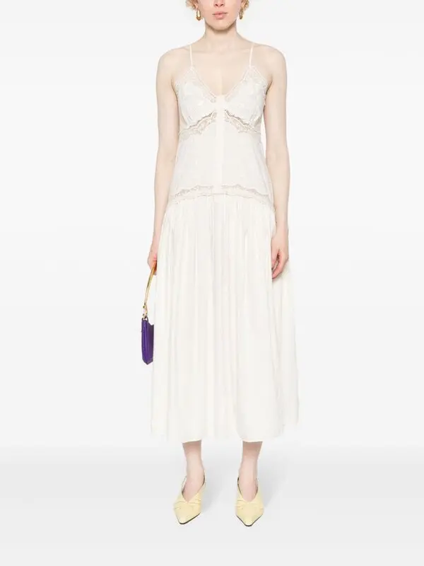 TWINSET Floral-embroidered Midi Dress