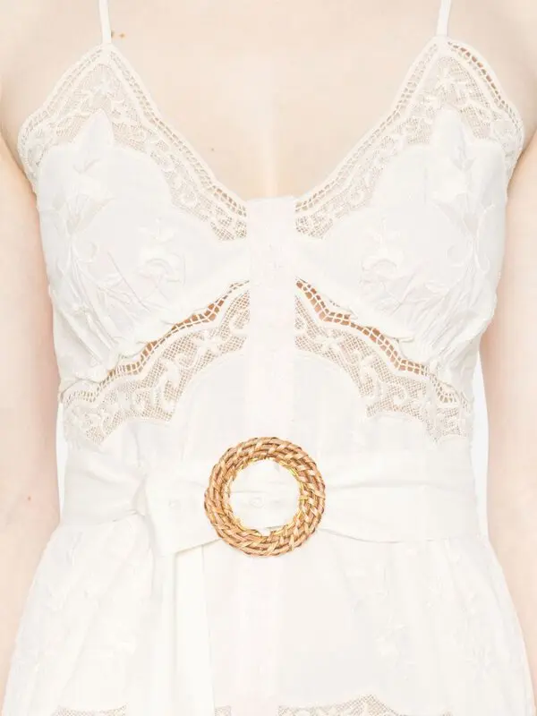 TWINSET Floral-embroidered Midi Dress