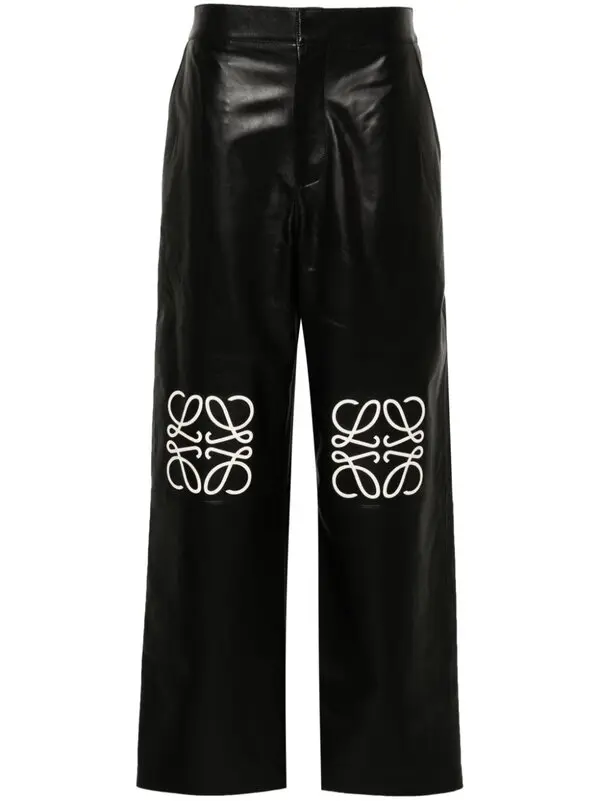 Loewe Anagram-motif Leather Palazzo Pants
