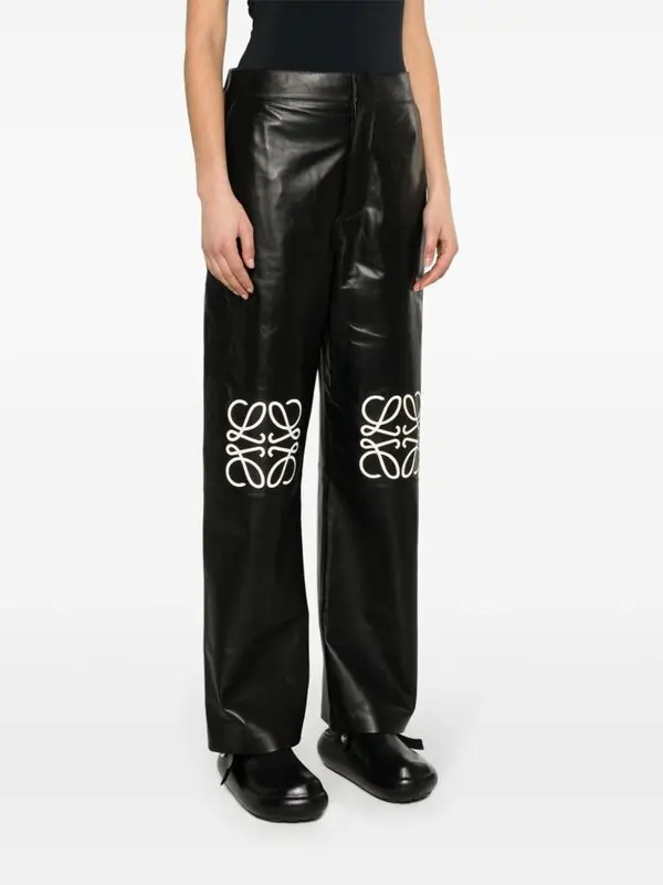 Loewe Anagram-motif Leather Palazzo Pants