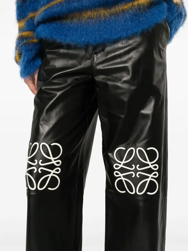 Loewe Anagram-motif Leather Palazzo Pants