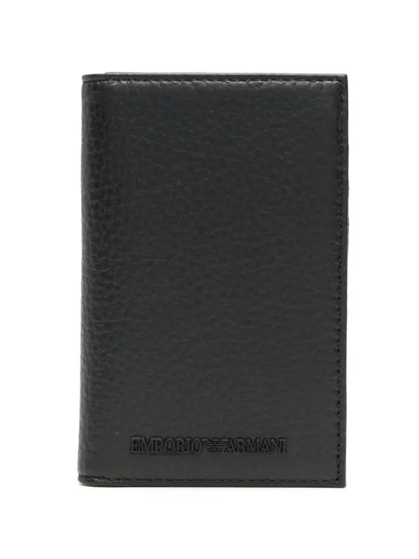 Emporio Armani Bi-fold Leather Cardholder - Black