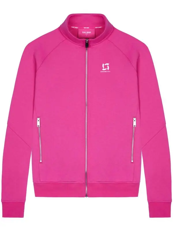 TEAM WANG DESIGN Logo-print Zipped Track Jacket - Pink