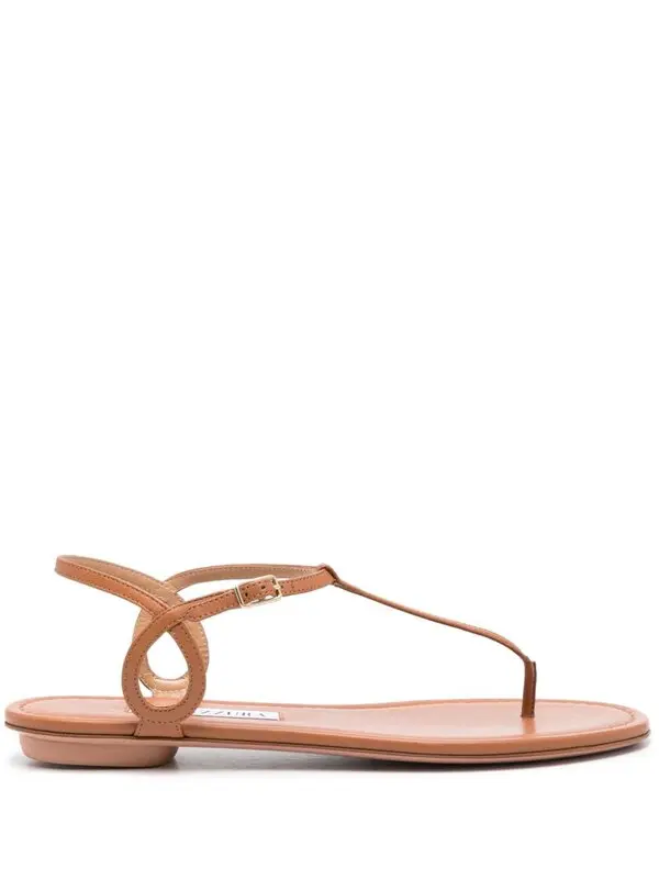 AQUAZZURA Almost Bare Flat Sandals - Brown