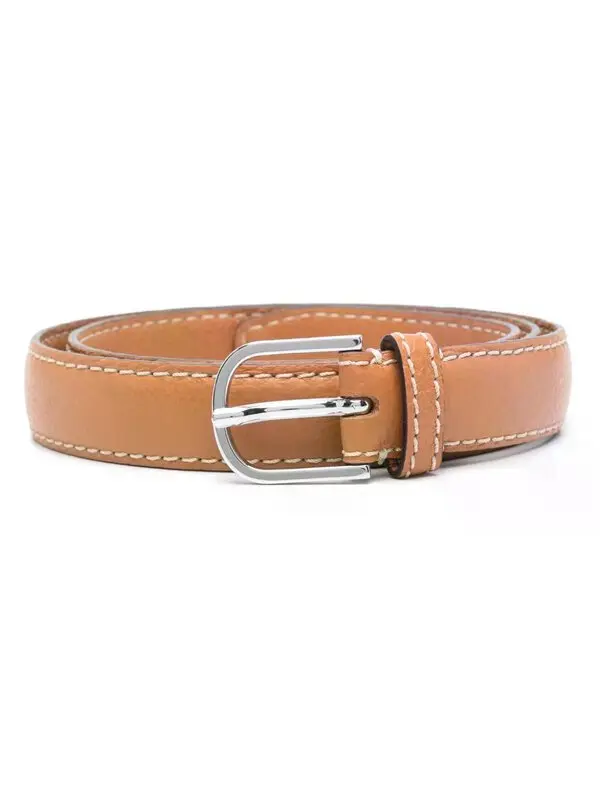 TOTEME Pebbled Leather Belt - Neutrals