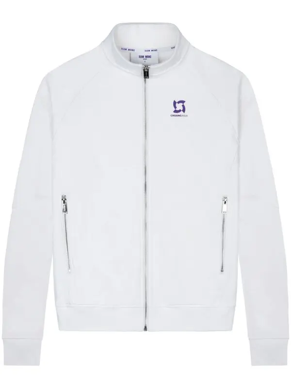 TEAM WANG DESIGN Logo-print Zipped Track Jacket - White