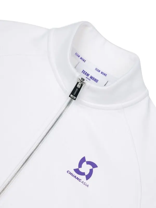 TEAM WANG DESIGN Logo-print Zipped Track Jacket - White