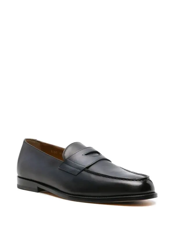 DOUCAL'S Faded Leather Penny Loafers - Blue
