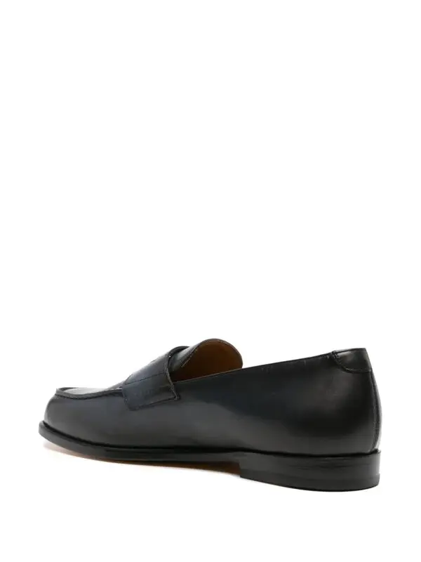 DOUCAL'S Faded Leather Penny Loafers - Blue