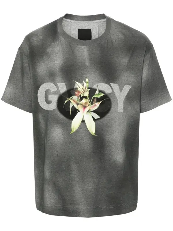 Givenchy Logo-print Faded T-shirt - Black