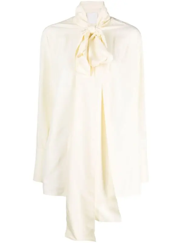 Givenchy Pussy-bow Silk Blouse - Neutrals