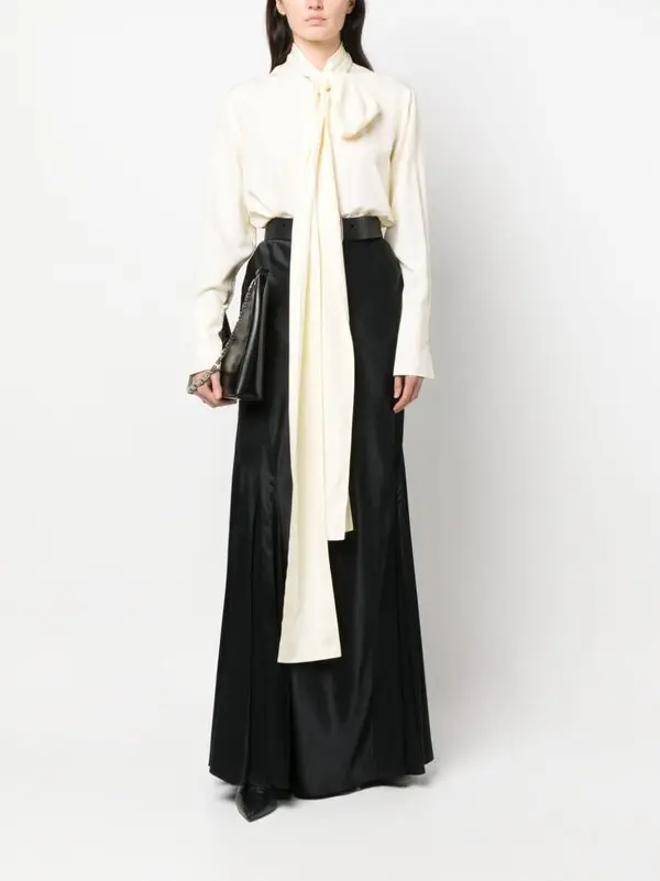 Givenchy Pussy-bow Silk Blouse - Neutrals
