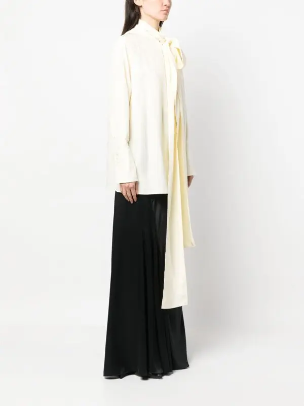 Givenchy Pussy-bow Silk Blouse - Neutrals
