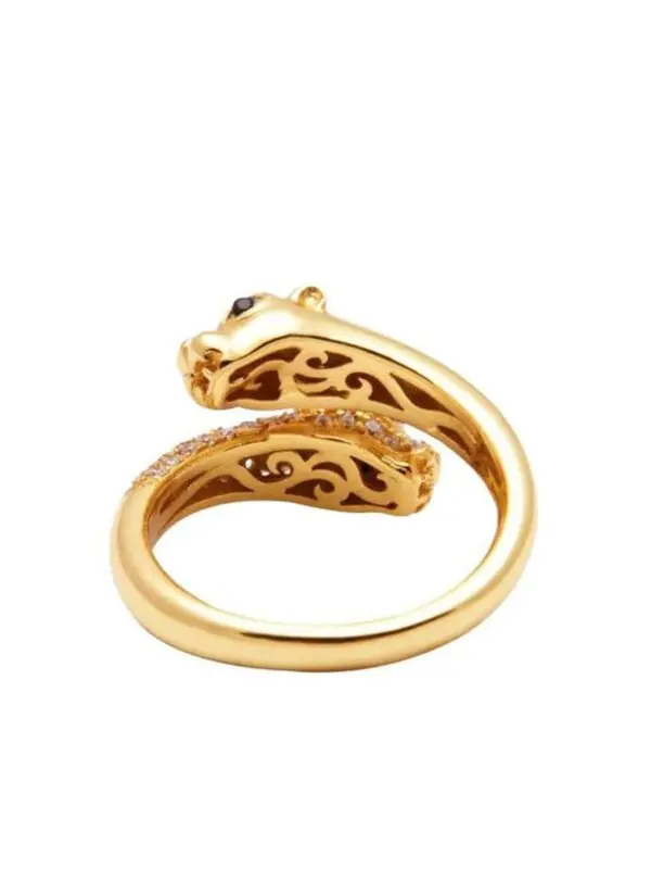NIALAYA JEWELRY Plated Twisted Panther Ring