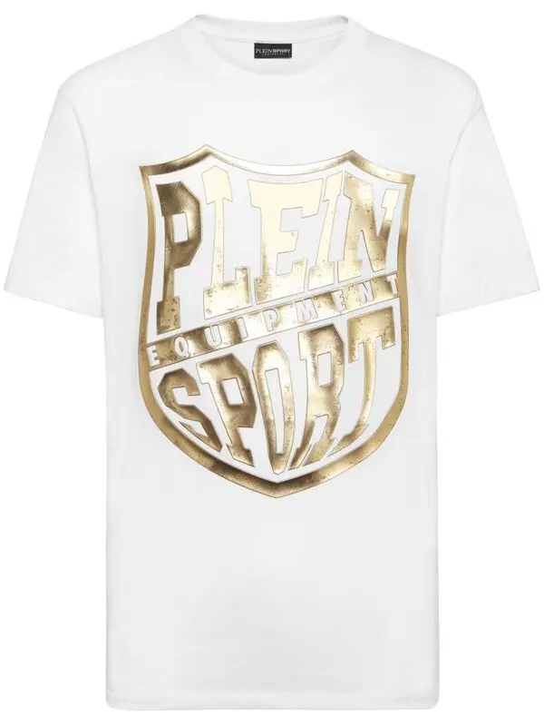 PLEIN SPORT Logo-print Cotton T-shirt - White
