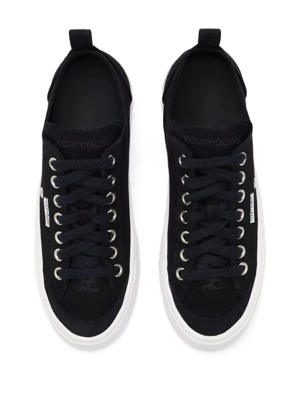 COURREGES Canvas 01 Lace-up Sneakers - Black