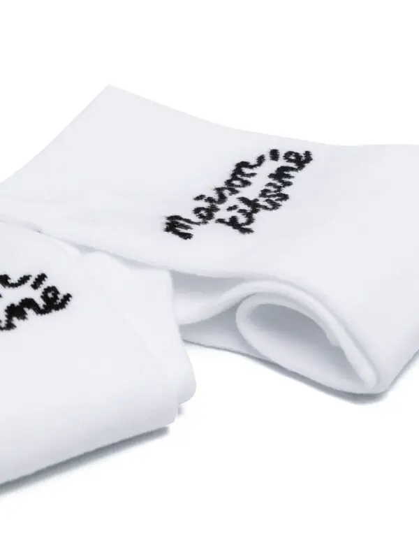 Maison Kitsuné Handwriting Logo Socks