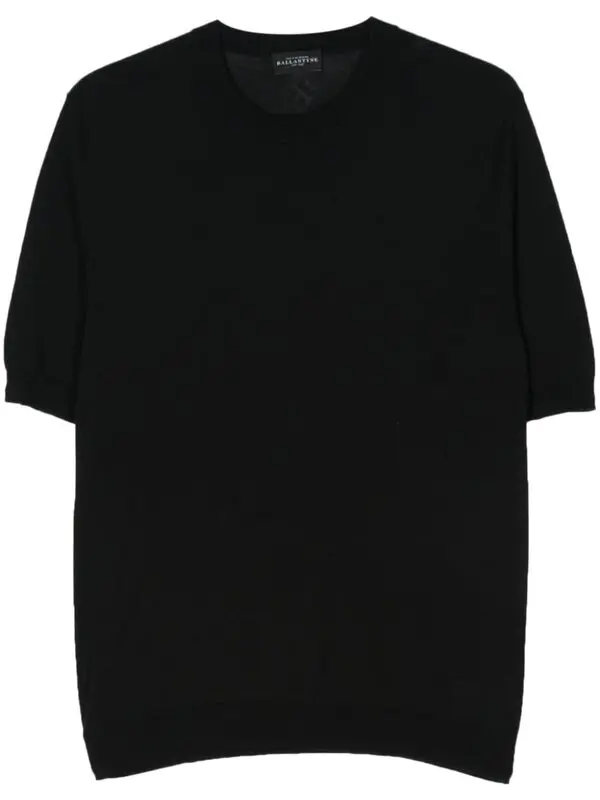 BALLANTYNE Knitted Cotton T-shirt - Black