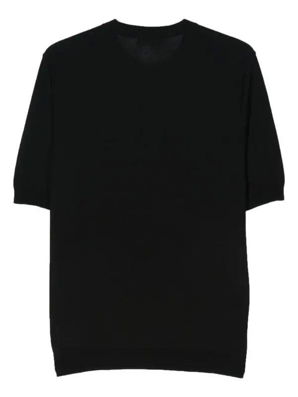 BALLANTYNE Knitted Cotton T-shirt - Black