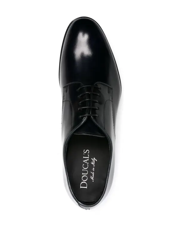 DOUCAL'S Leather Derby Shoes - Black