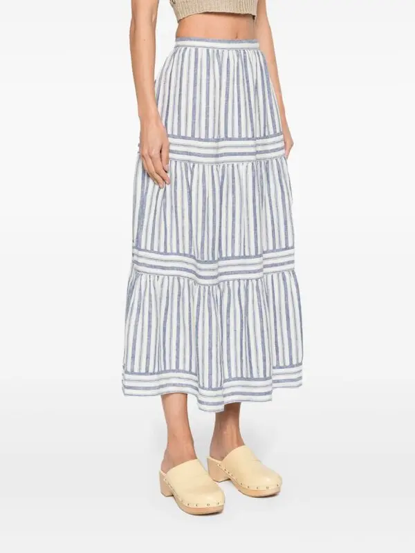 Polo Ralph Lauren Striped A-line Midi Skirt