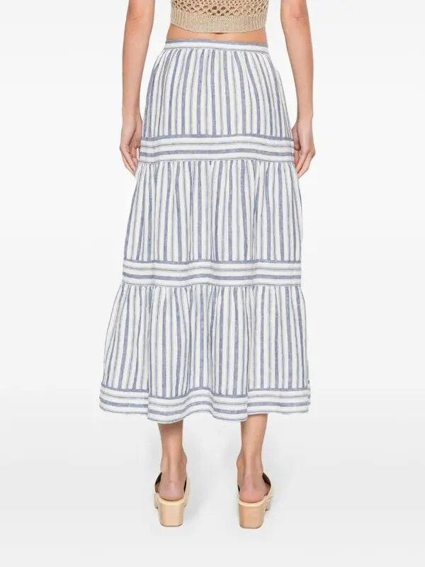Polo Ralph Lauren Striped A-line Midi Skirt