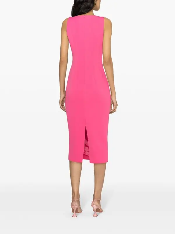 NISSA Crystal-embellished Crepe Midi Dress - Pink