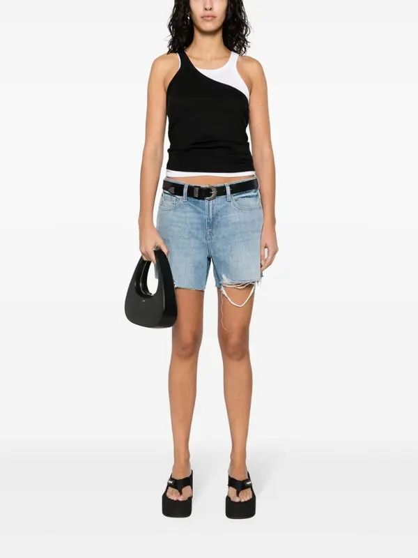 7 For All Mankind Distressed Denim Shorts