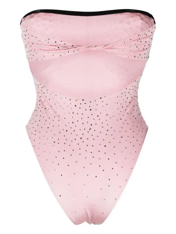 FORTE_FORTE Rhinestone-embellished Strapless Swimsuit