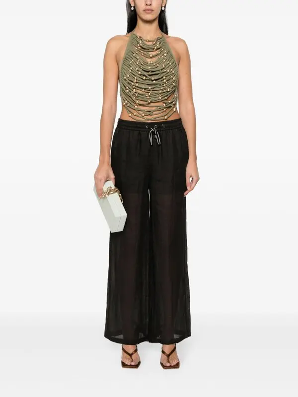 Lorena Antoniazzi Semi-sheer Straight-leg Trousers