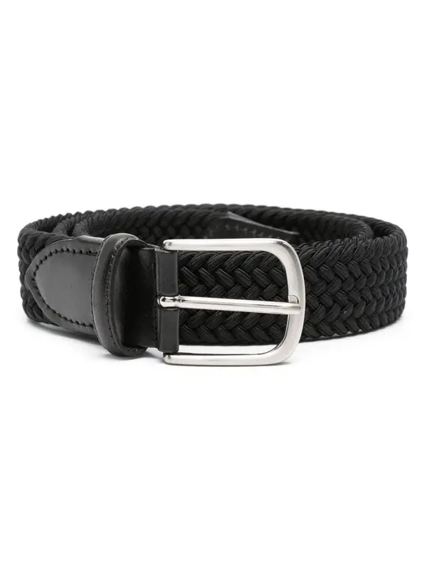 ERALDO Leather-trim Woven Belt - Black