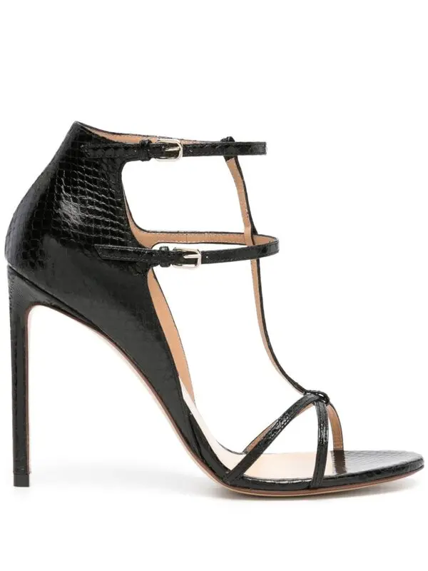 FRANCESCO RUSSO 105mm Snakeskin-effect Sandals