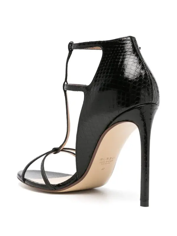 FRANCESCO RUSSO 105mm Snakeskin-effect Sandals