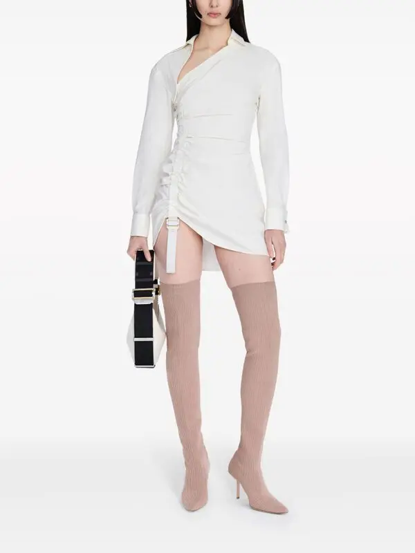 DION LEE Asymmetric Gathered Mini Dress