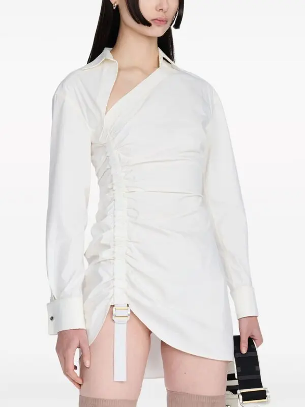 DION LEE Asymmetric Gathered Mini Dress