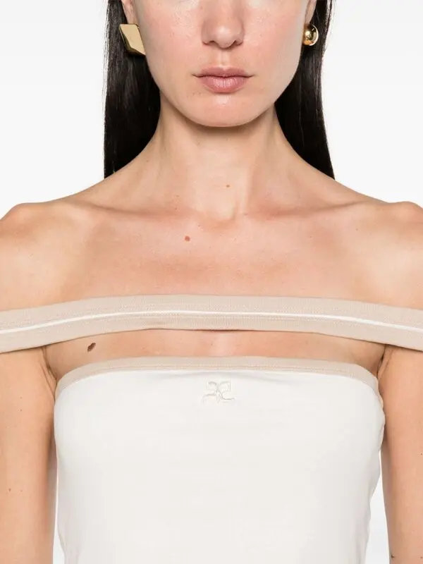 COURREGES Hyperbole Contrast Sleeveless Top - White