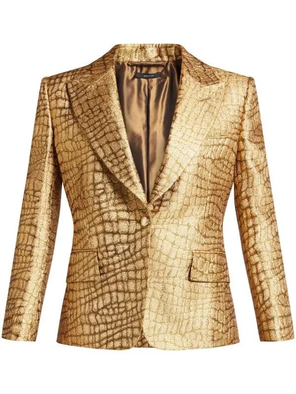 TOM FORD Snakeskin-effect Woven Blazer