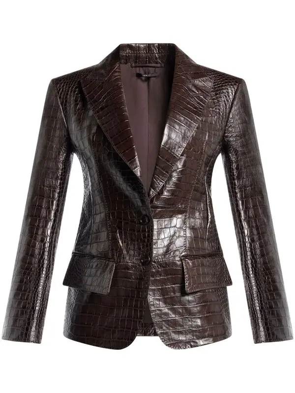 TOM FORD Snakeskin-effect Leather Blazer