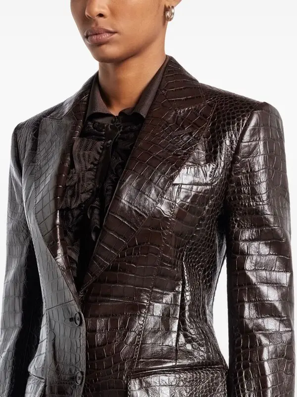 TOM FORD Snakeskin-effect Leather Blazer