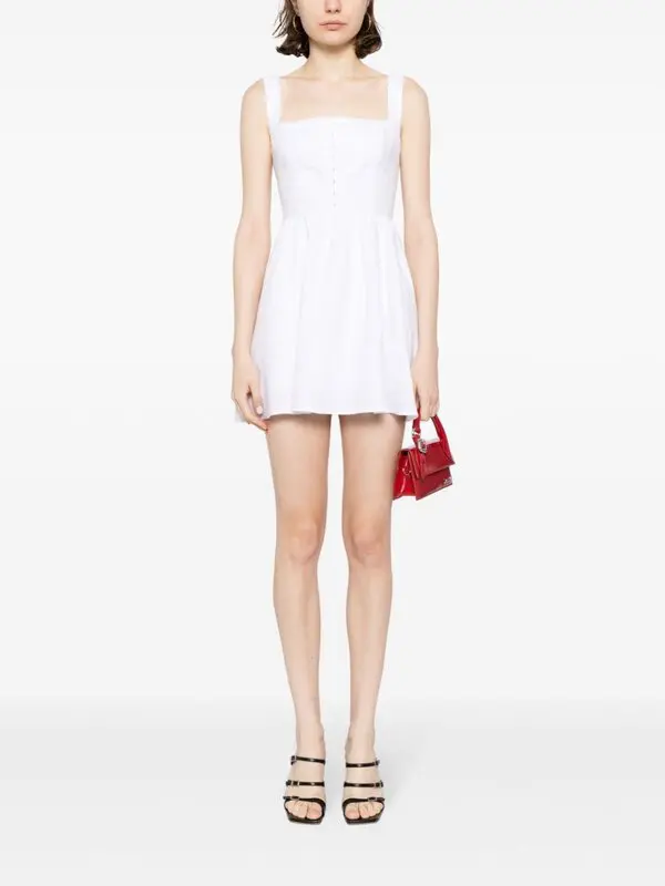 Reformation Sheri Linen Mini Dress - White | Editorialist