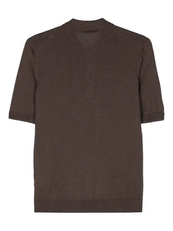 BARBA NAPOLI Short-sleeve Silk Polo Shirt