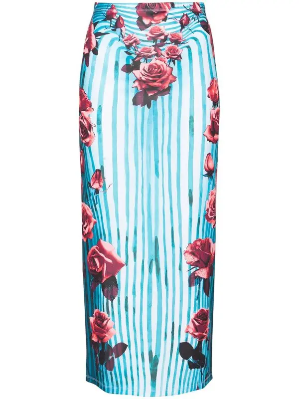 JEAN PAUL GAULTIER Floral-print Pencil Skirt