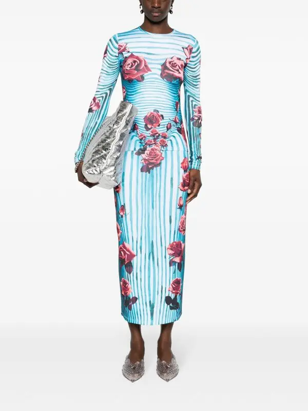JEAN PAUL GAULTIER Floral-print Pencil Skirt