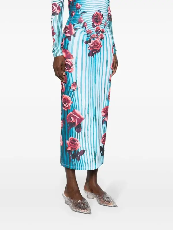 JEAN PAUL GAULTIER Floral-print Pencil Skirt