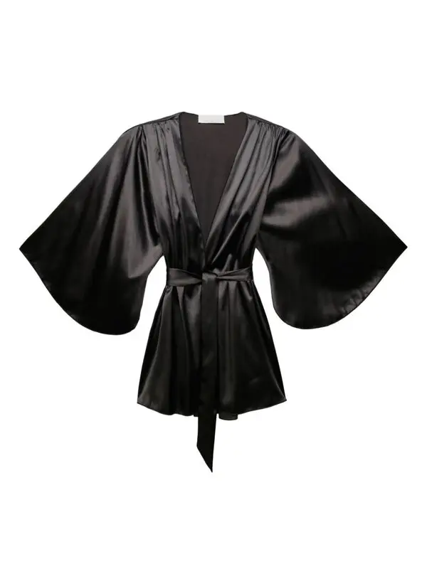 Fleur Du Mal Angel-sleeve Robe - Black