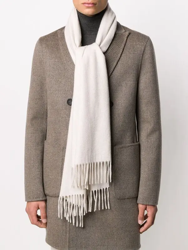 N.peal Fringe Trim Scarf - Neutrals