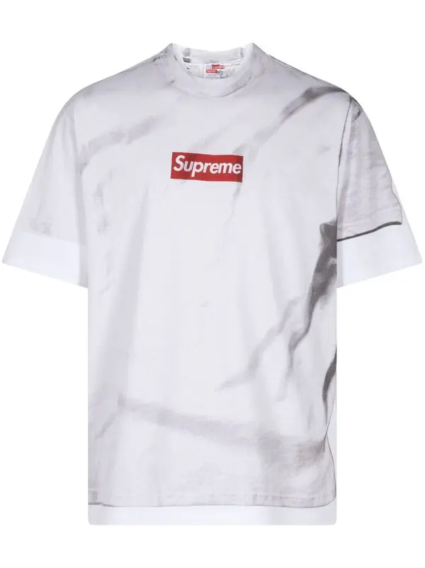 Supreme X Mm6 Maison Margiela Box Logo T-Shirt - White | Editorialist