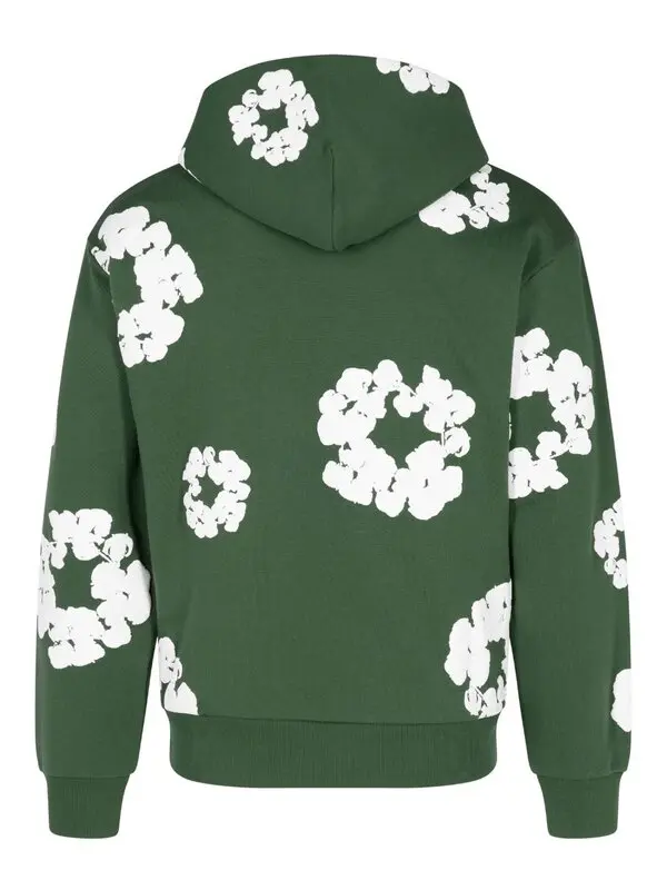 DENIM TEARS Wreath-print Hoodie - Green