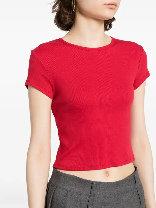 REFORMATION Muse Cropped T-shirt - Red