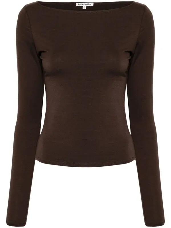 REFORMATION Wiley Boat-neck Top